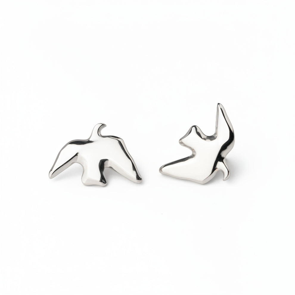 Edgy Bird Studs – she ela jewel